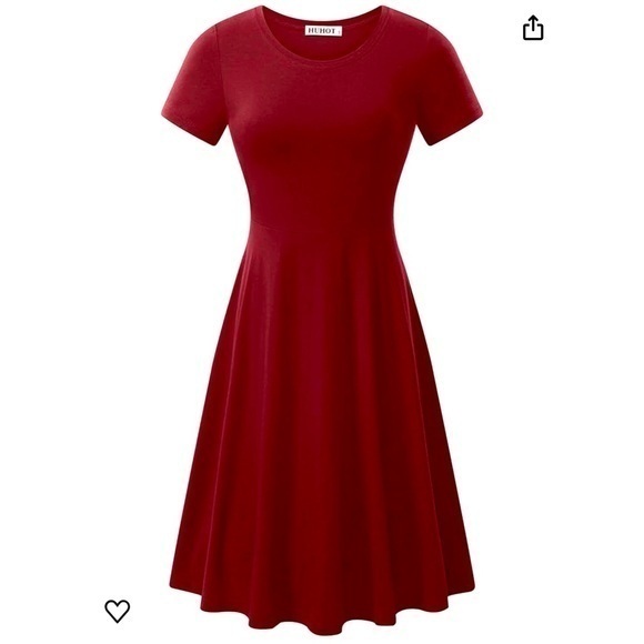 Huhot | Dresses | Huhot Maroon Womens Short Sleeve Round Neck Casual ...